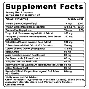 Primal Harvest Primal Total Male Natural Tribulus Terrestris, Fenugreek, Korean Ginseng, Maca Root Horny Goat Weed for Men Booster, Max Boost 90 Capsules…