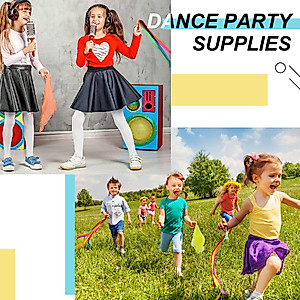 24 Pcs Rainbow Streamers Juggling Scarves Ribbon Scarves for Kids Rhythm Streamers Dance Scarves Gymnastics Accessories Magic Props Rainbow Dancing Party Favors for Kids Adults Party Dancer Play