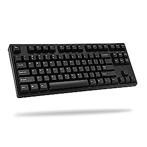 iKBC CD87 V2 Ergonomic Mechanical Keyboard with Cherry MX Black Switch for Windows and Mac, Tenkeyless Keyboard Upgraded with Mistel PBT Double Shot Keycaps for Desktop and Laptop, Solid Build Quality
