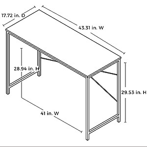 ClosetMaid Writing Desk or Console Table for Office, Entryway or Living Room, Industrial Modern Design, Wood with White Metal Frame, Smoky Taupe