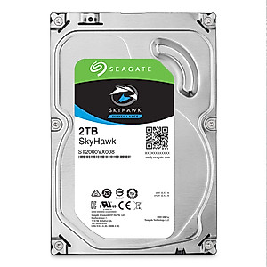 SEAGATE ST2000VXZ08 Skyhawk 2TB Surveillance Hard SATA 6Gb/s 64MB Cache 3.5" Internal Drive-Frustration Free Packaging (ST2000VX008),Mechanical Hard Disk