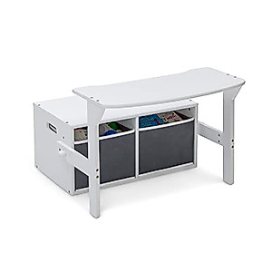 Delta Children MySize Kids Convertible Activity Bench - Greenguard Gold Certified, Bianca White