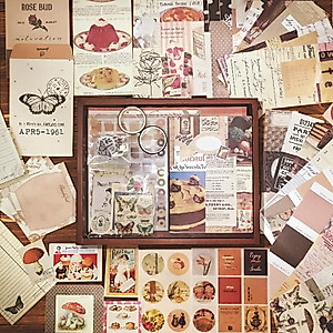 348pcs Vintage Scrapbooking Supplies Kit, Aesthetic Scrapbook Kit with Scrap Book Paper Junk Journaling Supplies A6 Grid Notebook Washi Stickers ,Bullet Journals Supplies for Teens Kids Girls Women