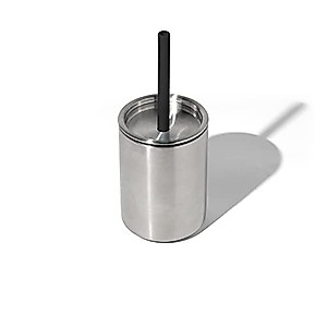 Avanchy Stainless Steel Baby Cup with Straw Lid, Sippy Cups for Toddler Kids, Baby Led Weaning 5 Ounce, 6 Months old Babies - Black