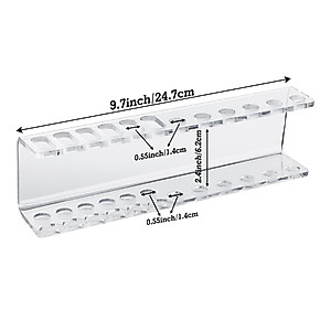 Ackers Transparent Acrylic Test Tube Bottle Small Glass Holder,Built-in Handle, 25 Tube Capacity, 0.7" (18mm) Holes for 10ML Test Tubes