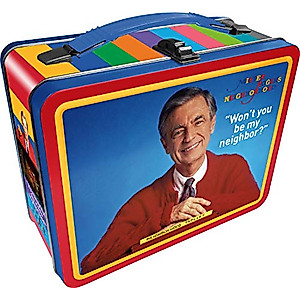 AQUARIUS Mr Rogers Fun Box - Sturdy Tin Storage Box with Plastic Handle & Embossed Front Cover - Officially Licensed Mr Rogers Merchandise & Collectible Gift for Kids, Teens & Adults