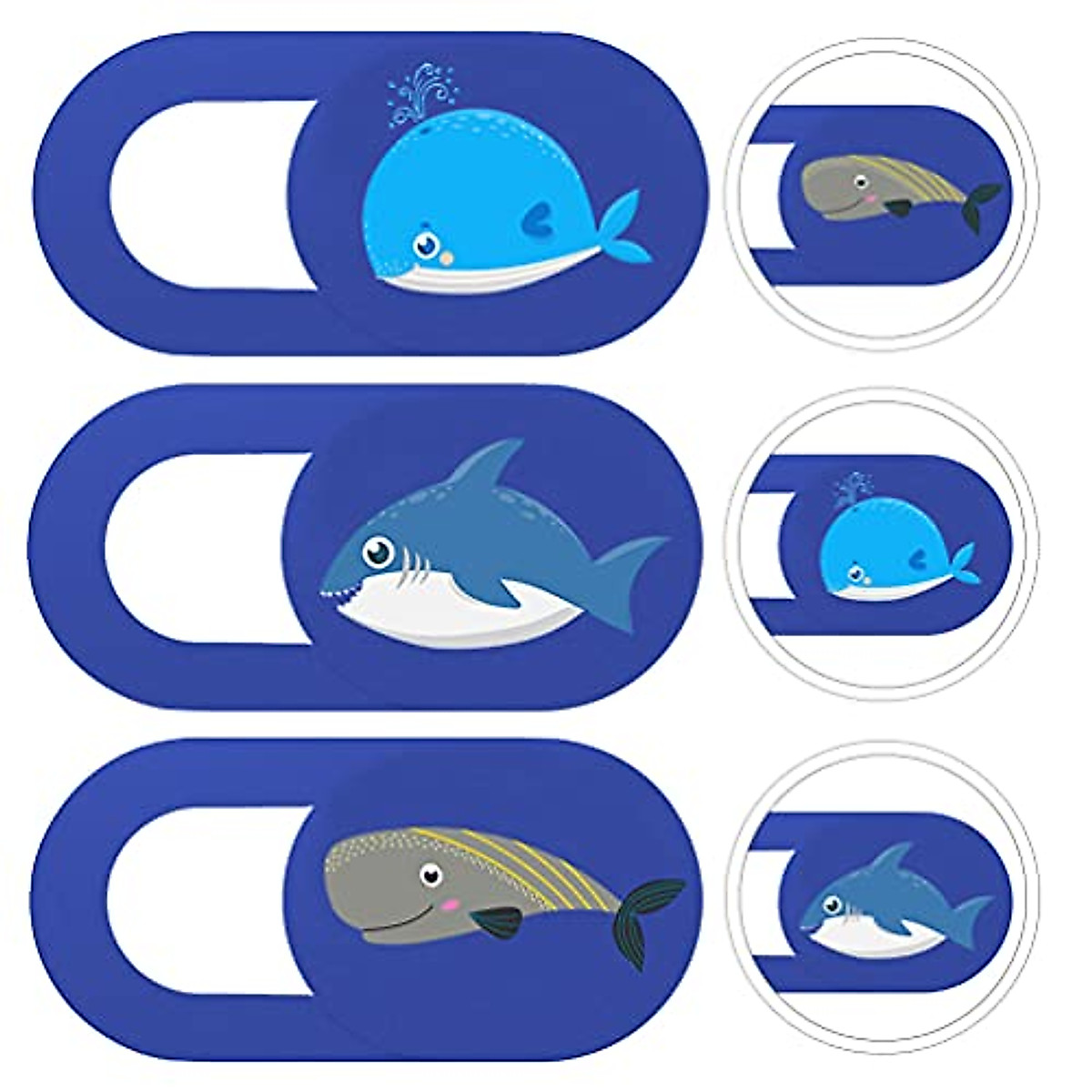 OSALADI Camera Slide Computer Stickers Computer Stickers Computer Stickers 6Pcs Marine Animal Pattern Adhesive Webcam Cover Tablet Phone Computer Camera Cover Pc Camera Pc Camera