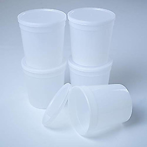 ePackageSupply 1/4 Gallon (32 oz) 1 Quart Food Storage Containers with Lids -Freezer and Microwave Safe Storage Containers, Round Plastic Containers with Lid, BPA Free, Translucent, Set of 50