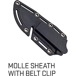 SOG Survival Knife with Sheath - Field Knife Fixed Blade Knives 4 Inch Tactical Knife and Bushcraft Knife w/Full Tang Hunting Knife Blade (FK1001-CP)