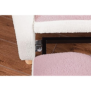 VKKILPEE Pink Convertible Sleeper Sofa Chair Bed 3-in-1 Single Bed with Pillow, Multi-Functional Adjustable Futon Couch Sleeper with Soft Teddy Fabric for Living Room Dorm Apartment Bedroom Office