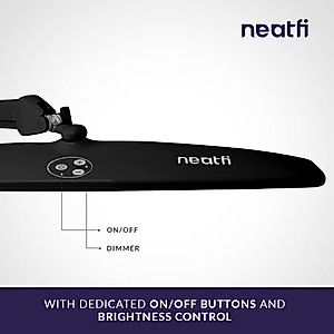 Neatfi Elite HD XL Task Lamp with Clamp, 1360 Lumens, 84PCS SMD LED, 6500K, Super Bright Desk Lamp, Non-Polar Dimming (22 Inches, Black)