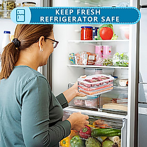 RKXQT Lunchmeat Storage Container for Fridge, Transparent Deli Lunch Meat Container for Refrigerator, Deli Container with Lid for Bacon, Lunch Meat, Stackable Cold Cuts, Vegetable and Cheese, 3pcs.