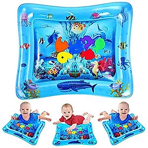 VATOS Tummy Time Baby Water Play Mat Toys for 3 6 9 Months Newborn Infant&Toddlers, Inflatable Sensory Toys Gifts for Boy Girl| BPA Free Infant Early Development Activity Centers
