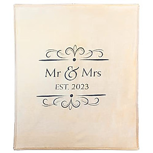 Soft Sentiments Outrageously Soft Reversible Velvet Ultra Plush Throw - 50 x 60 Inch - Mr & Mrs 2023