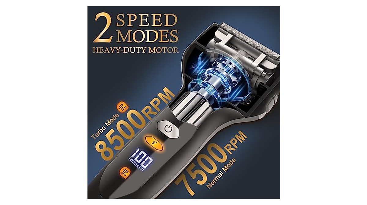 Ufree Men’s Waterproof Electric Razor with 5 Blades & Trimmer