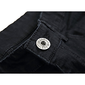 Men's Black Skinny Slim Fit Stretch Straight Leg Fashion Jeans Pants, 31W