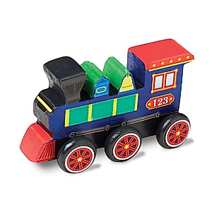 Melissa & Doug Wooden Train Decorate-Your-Own Kit + Free Scratch Art Mini-Pad Bundle [88466]