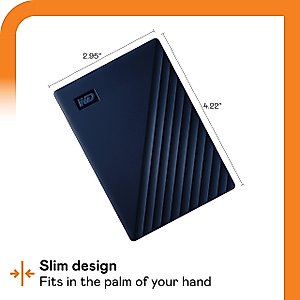 WD 2TB My Passport for Mac, Navy, Portable External Hard Drive with backup software and password protection, USB 3.1/USB 3.0 compatible - WDBA2D0020BBL-WESN