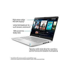 HP Laptop 14-inch , Ryzen 3 3200U Up to 3.5 GHz, AMD Radeon Vega 3 Graphics, 4GB SDRAM,128GB SSD, WiFi, Webcam, Bluetooth, Win10 S (Renewed)