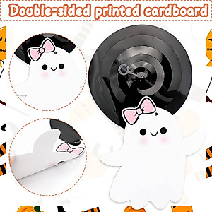 K KUMEED Halloween Decorations Hanging Swirls 20pcs, Ghost Hanging Decorations Perfect for Home Indoor Outdoor Halloween Baby Shower Party Decorations