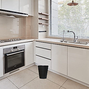 Nipogear Slim Round Plastic Small Trash Can Wastebasket 1.5Gallons Garbage Container Bin (B-Black(2 Pack), 1.5 Gallons)