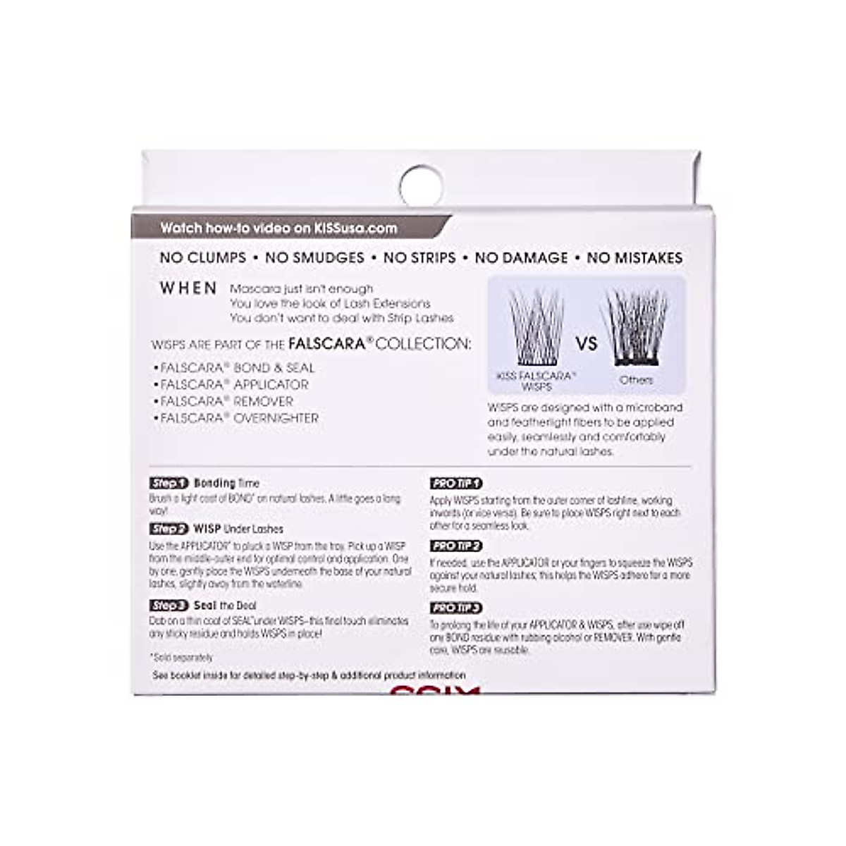 KISS Falscara Multipack False Eyelashes, Lash Clusters, Natural Wispy Wisps', 10mm-12mm-14mm, Includes 24 Assorted Lengths Wisps, Contact Lens Friendly, Easy to Apply, Reusable Strip Lashes