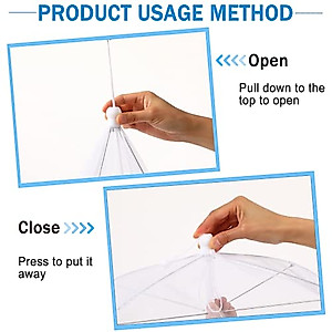 4 Pcs Extra Large Mesh Food Cover Tent Umbrella Food Screen Covers for Outside Pop-up Mesh Reusable Food Nets for Parties Picnics Outdoor BBQs Collapsible (2 Pcs 40"x24", 2 Pcs 32"x24")