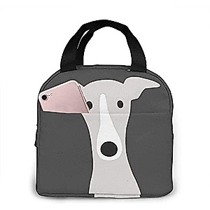 Lunch Bag Greyhound Italian Cute Whippet Dog Lunch Box Insulated Bag Tote Bag For Men/Women Work Travel