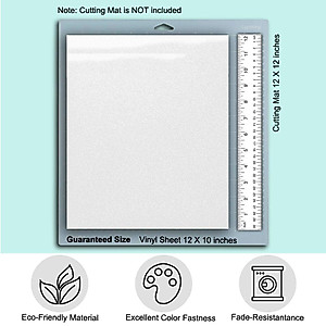 TeeArtist White Glitter HTV Iron On Heat Transfer Vinyl for T-Shirts, 12"x10" Sheets, 5 Pack, Glossy Rainbow Surface, Easy for All Craft Cutters