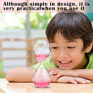 FERCAISH Bubble Liquid Glass Hourglass Timer, Creative Time Management Hourglass Table Decoration Durable Glass Construction (Pink)