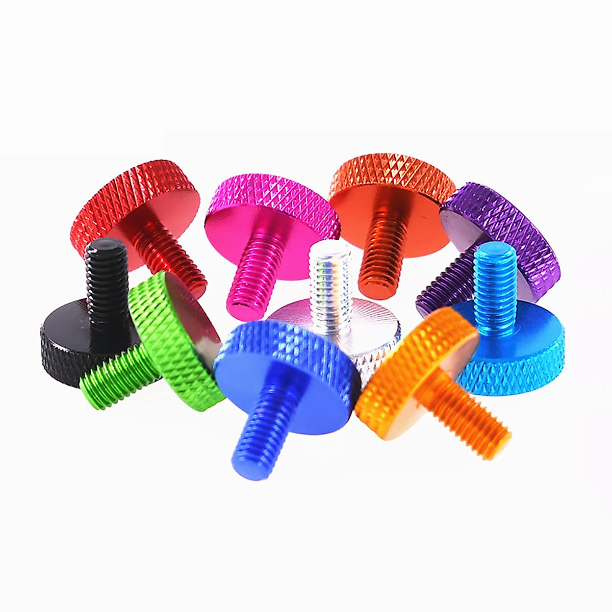 5pcs/lot M3 Knurled Colourful Aluminum Thumb Screws 5 6 8 10 12 16 20mm - 50mm Plain Head Hand Tighten Screws for Computer Case (Color : Purple, Size : 35mm)