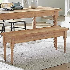 Grain Wood Furniture Valerie Solid Wood Bench, Driftwood