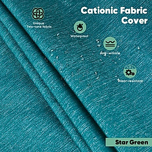 Millsilo Non Slip Bench Cushion for Indoor Outdoor Furniture, Water Resistant Durable Thicken Window Seat Cushions for Storage Bench, Long Bench Pads for Mudroom, 36x14x4 inch, Star Green