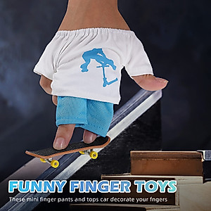 55 Pcs Mini Finger Toys Finger Skateboards Finger Bikes Finger Scooter Finger Pants Mini Swing Board Bicycle Lock Finger Replacement Wheels Tools Traffic Signs for Movement Party Favors Accessories