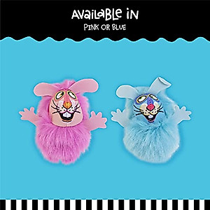 FAT CAT Fluff Bunnies Cat Toys - Catnip Kicker Toy, Blue/ Pink