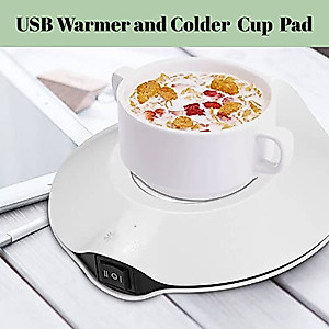 USB Cup Heater Cooler Plate Cup Warmer and Colder Beverage Mug Mat Office Tea Coffee Heater Pad for Coffee Tea Cola Cans Drinks