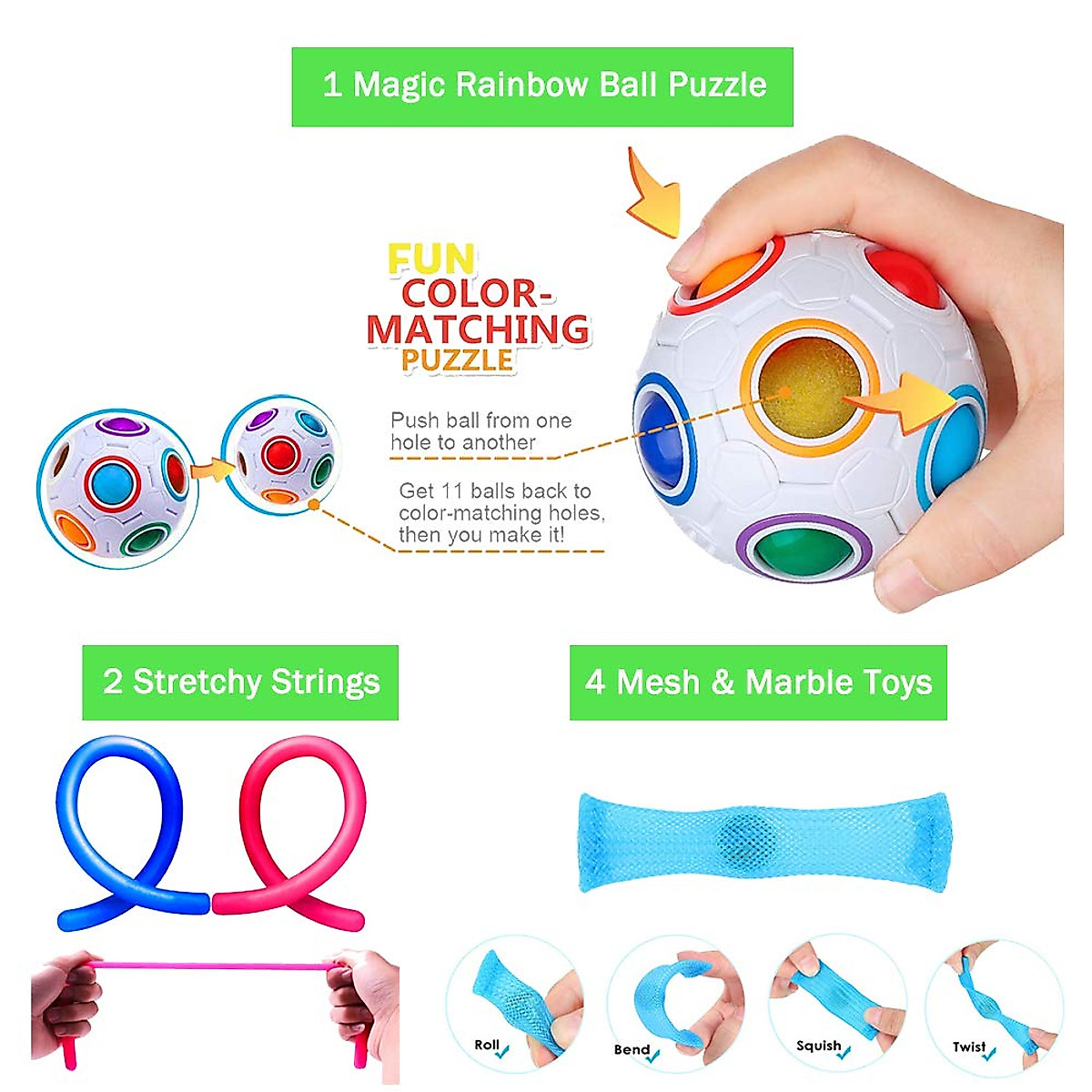 32 Pack Sensory Fidget Toys Set，Stress Relief Hand Toys for Adults Kids ADHD ADD Anxiety Autism, Perfect for Birthday Party Favors, School Classroom Rewards, Carnival Prizes, Pinata Goodie Bag Fillers