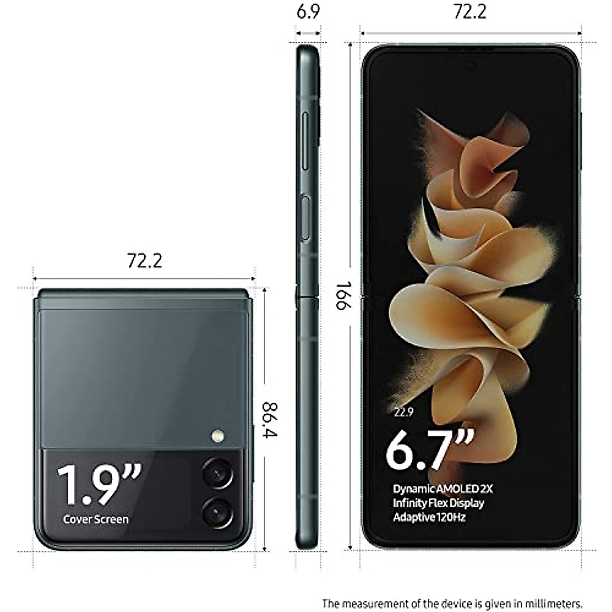 Samsung Galaxy Z Flip 3 5G SM-F711U 128GB for T-Mobile Green (Renewed)