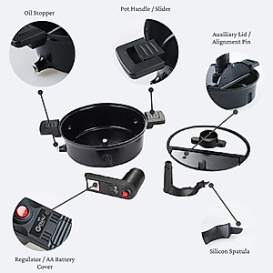 GENAU Automatic Stirrer for Cooking - Hands Free Automatic Pot Stirrer with Pot for Convenient Cooking | Ceramic Coated Self Stirring Pot with Silicone Spatula and Transparent Lid | Battery Powered