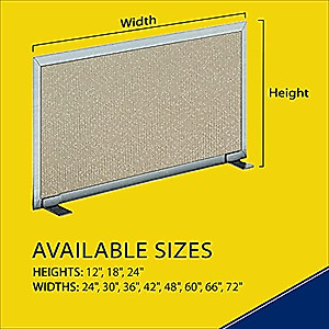 Obex Acoustical Free Standing Screen, Cubicle Accessories Privacy Panel, Desk Office Furniture Partitions Portable Sound Proof Dividers, 24" x 24", Natural
