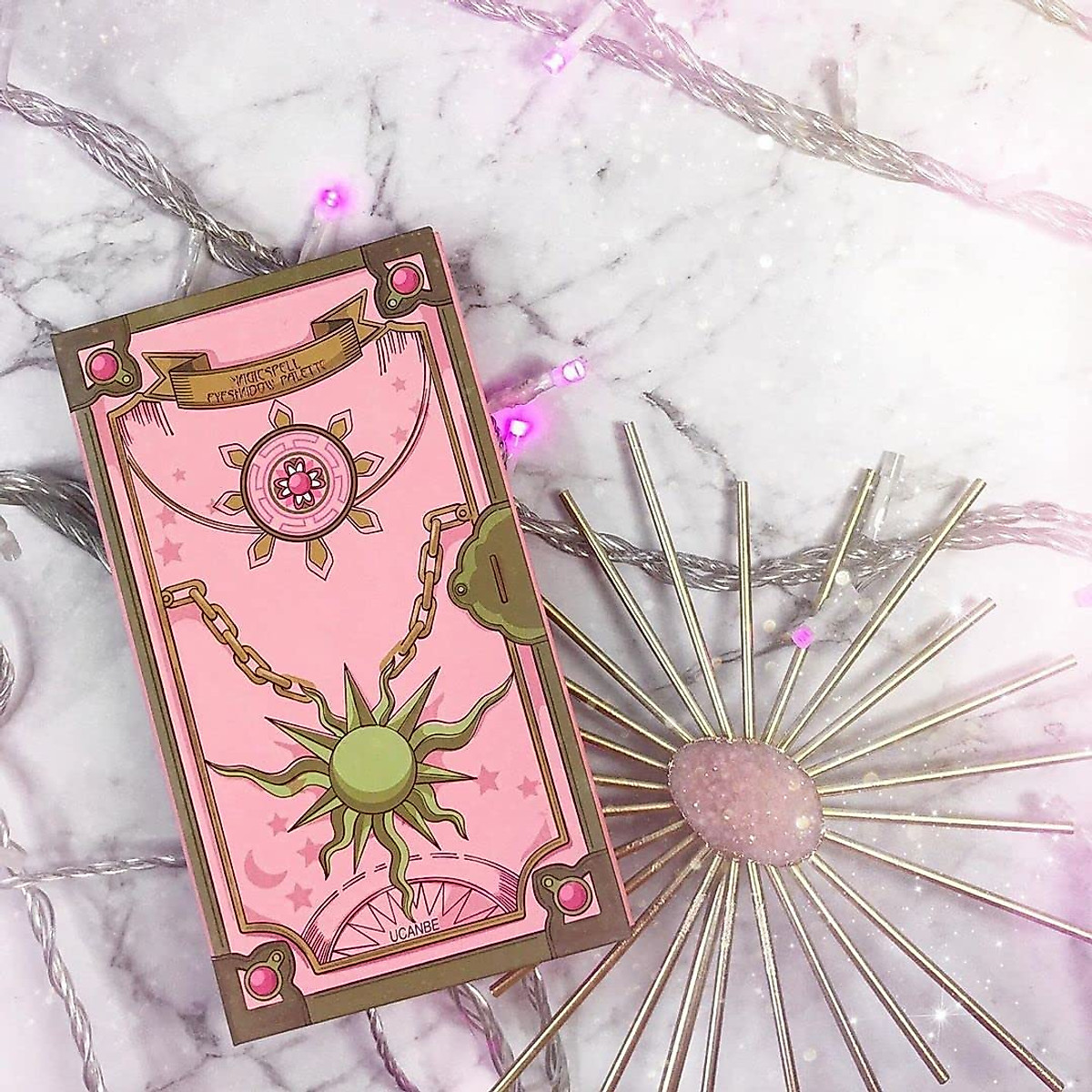 UCANBE Magic Spell Eyeshadow Palette 18 Color Pigment Matte Shimmer Glitter Eye Shadow Makeup - Nude Browm Peachy Pink Sage Green Velvet Texture Easy to Blend Long Lasting Pallet