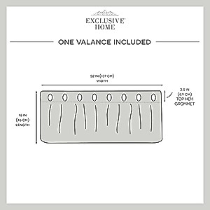 Exclusive Home Catarina Layered Room Darkening Blackout and Sheer Grommet Top Valance, 52"x18", Sand