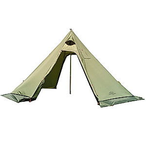 MCETO TX400PRO Teepee Hot Tent with Stove Jack Snow Skirt Lightweight Waterproof Winter Camping Hunting Hiking (Olive)