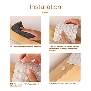 Door Stoppers for Wall, 8 * 4mm Door Knob Wall Protector 100pcs Small Hemispherical Quiet Soft Clear Silicone Shock Absorbent Door Wall Protector