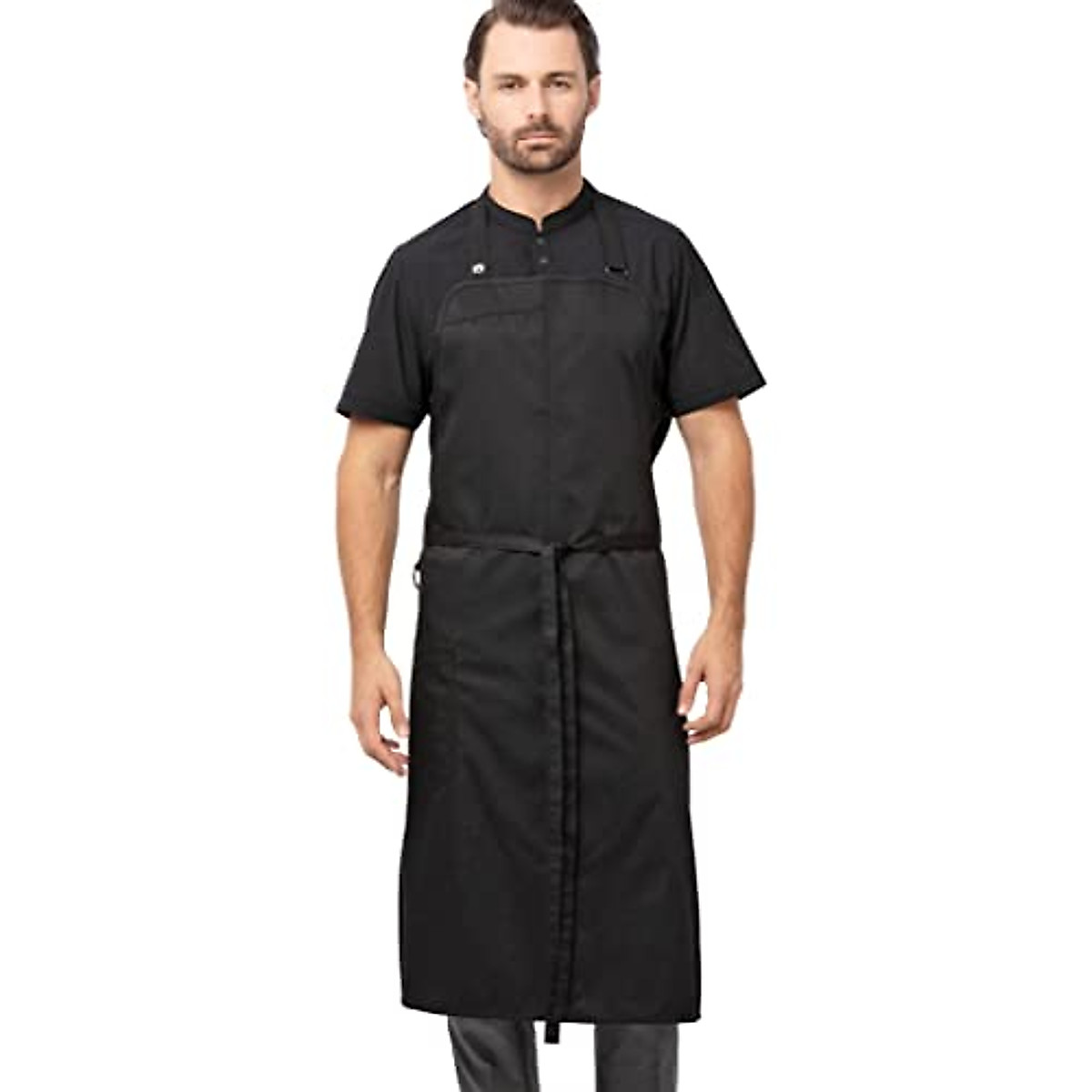 Chef Works Unisex Brio Chef Apron, Black, One Size