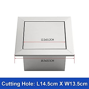 AEGIFT Trash Can Lid Square Trash Chute Built-in Countertop Trash Grommet Stainless Steel Swing Lid Waste Chute for Kitchen & Bathroom