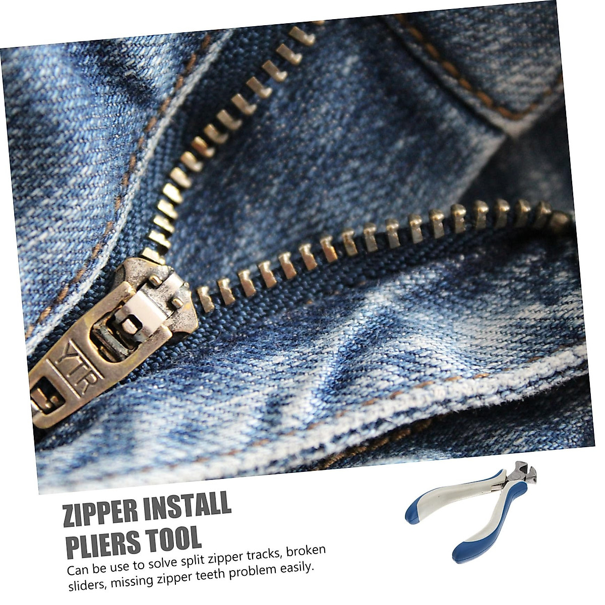 SEWACC Zipper Pliers for Install Tail Gear Slotted Pliers for Outdoor Tents Clothing Bags Sturdy Tool Random Color