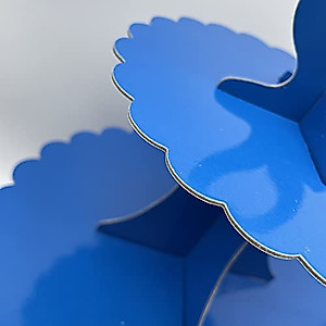 Cardboard Cupcake Stand 3- Tier Dessert Stand, Round Dessert Tree Display Tower 2 Pack, 3-Tier Cupcake Holder for Weddings, Blue Party Supplies, Birthday Party Wedding Anniversary