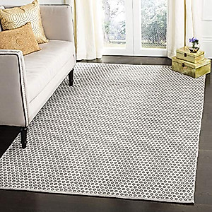 Safavieh Montauk Collection 5' x 8' Grey/Ivory MTK616F Handmade Cotton Area Rug