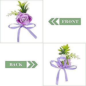 VOSAREA Wedding Decorations Wedding Decorations Artificial Flower Corsage Bracelet Bridesmaid Bride Wrist Corsage Wristlet Band for Wedding Flower Bracelet Wedding Decor